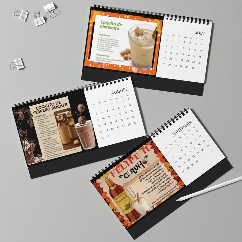 Puerto Rican Coquito 2026 Desktop Calendar Puerto Ricos Holiday Drink ...