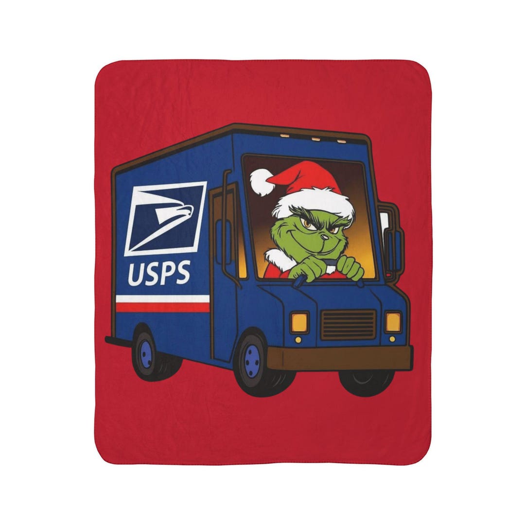Magical Christmas Cartoon Blanket USPS Grinch Holiday Fleece Sherpa ...