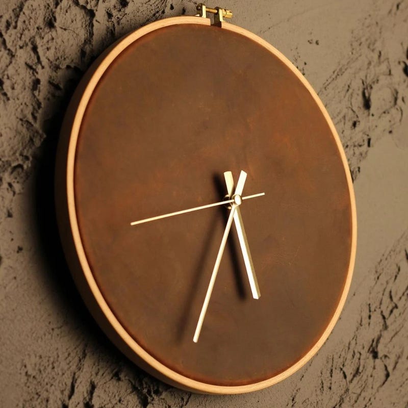 Leather Wall Clock - Etsy