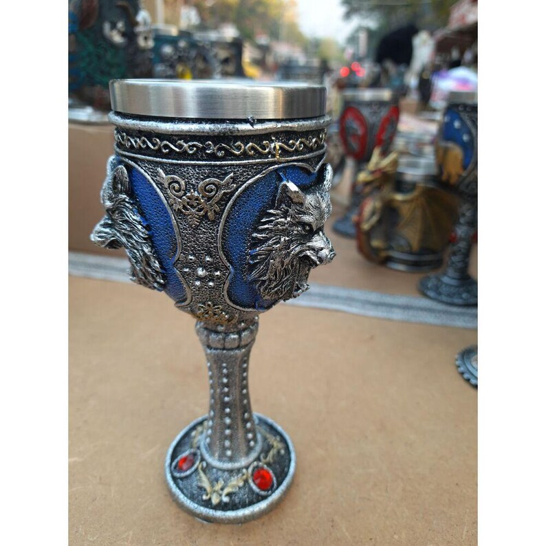 Unique Fantasy Barware, Wolf Goblet, Custom Wine Glass, Magic Style ...