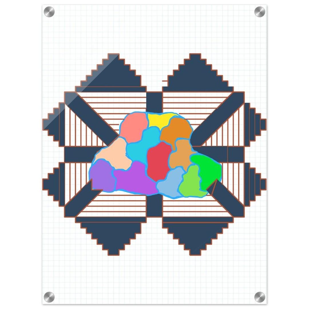 Colorful 12-sided Graph Paper Art Black & White Symmetrical Design - Etsy