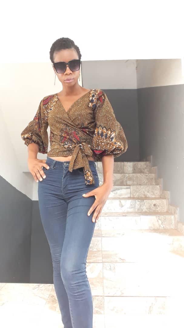 Handmade African Print Wrap Crop Top: Turquoise Size 8-14 - Etsy