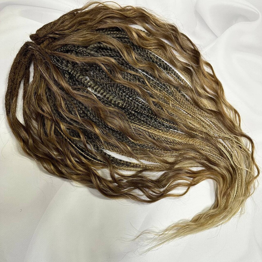 Brown Ombre Dreads, Mixed Textures. Double Dreads, Natural Look. Long ...