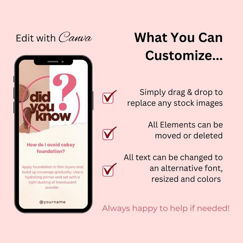 20 Editable Makeup Q&A Canva Templates | Social Media Beauty Question ...