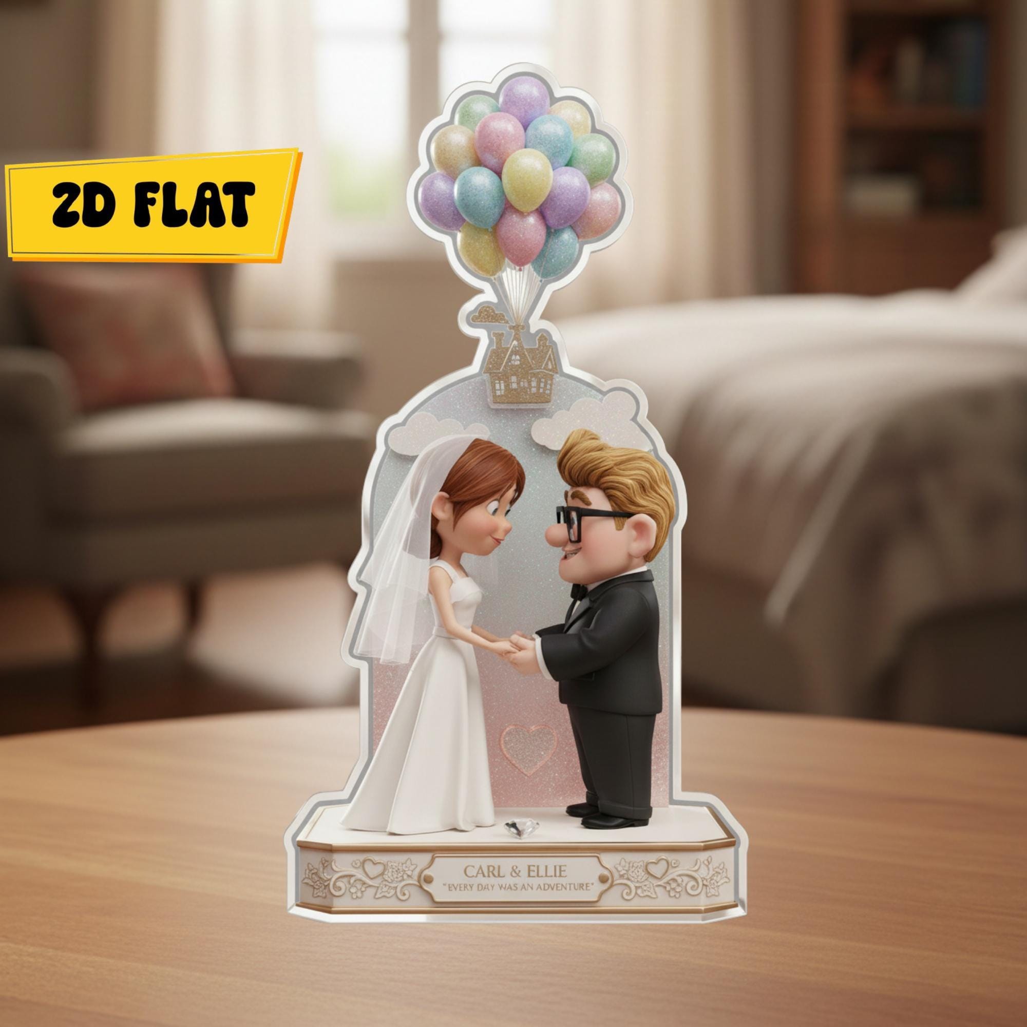 Carl and Ellie Shaped Acrylic Plaque up Movie Love Sign Romantic ...