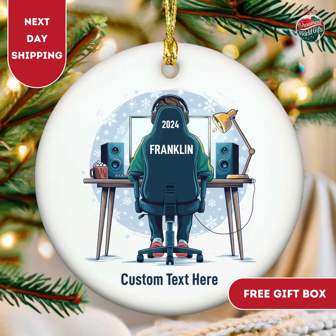 Custom Computer Programmer Christmas 2D Ornament, Gift for Computer ...