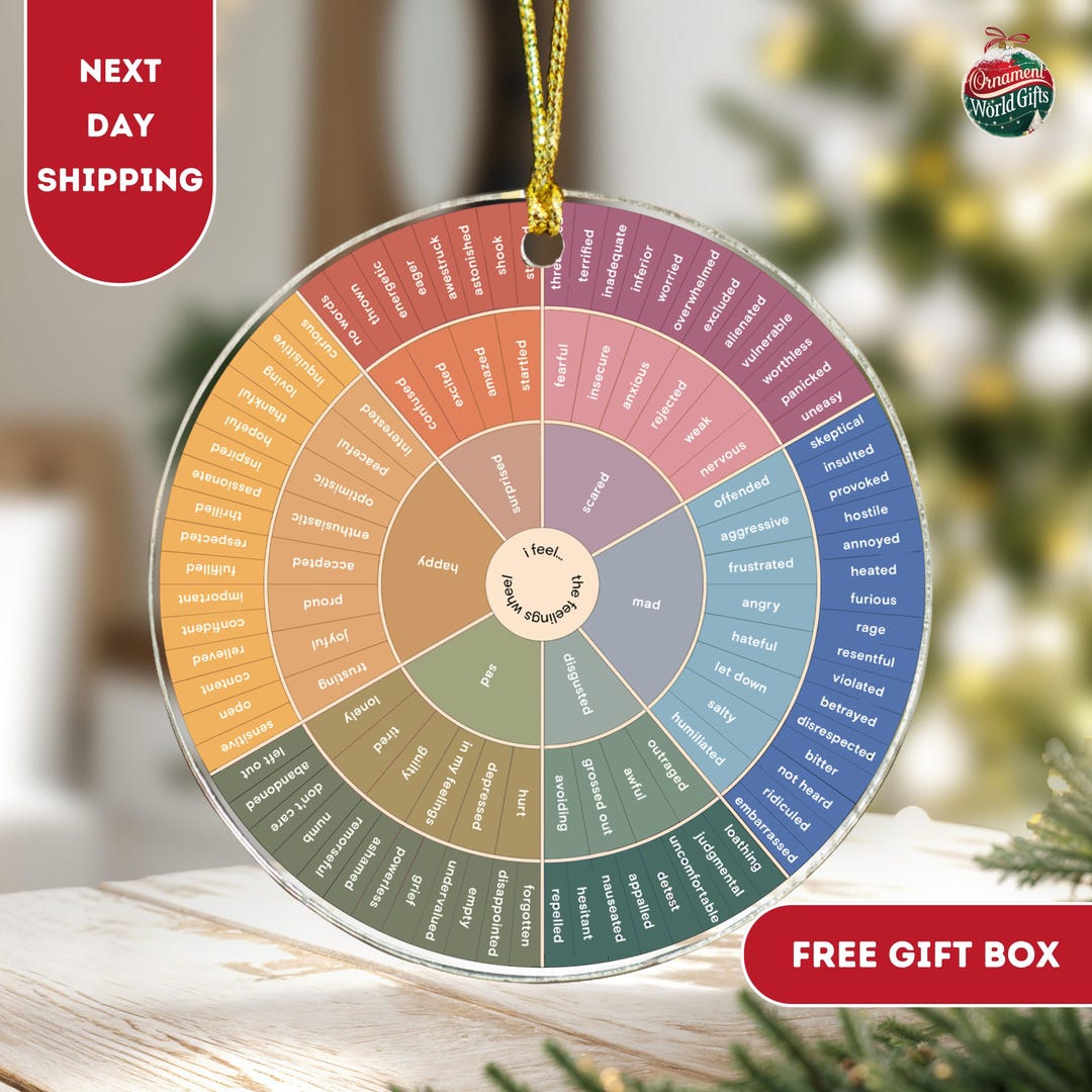 Wheel of Emotions Circle Hanging Decoration Ornaments, Feelings Wheel ...