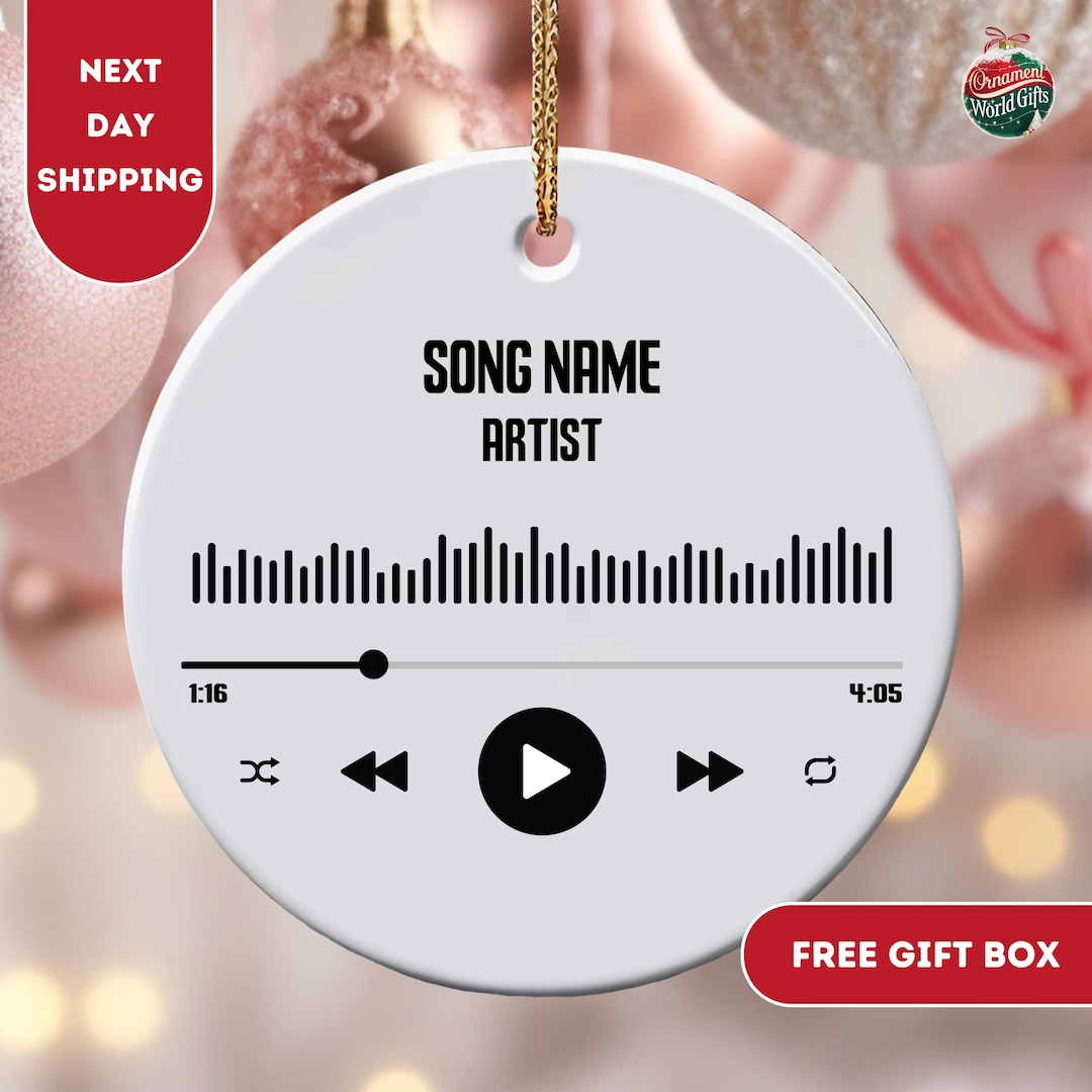 Custom Favorite Song Ornament, Custom Song Ornament, Personalized ...