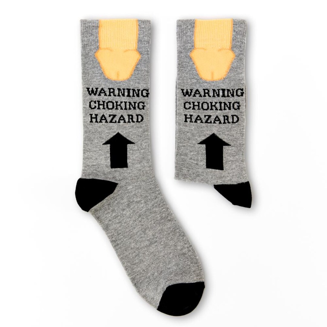 Unisex Warning, Choking Hazard Socks Rude Gifts Cotton Rich 1 Pair ...