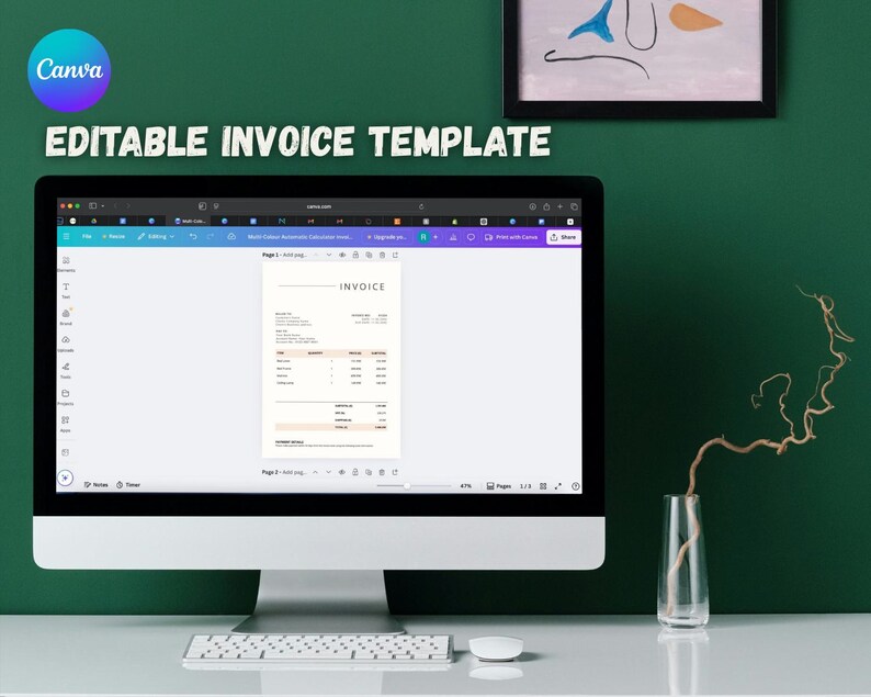Editable Automated Invoice Template Bundle - Etsy