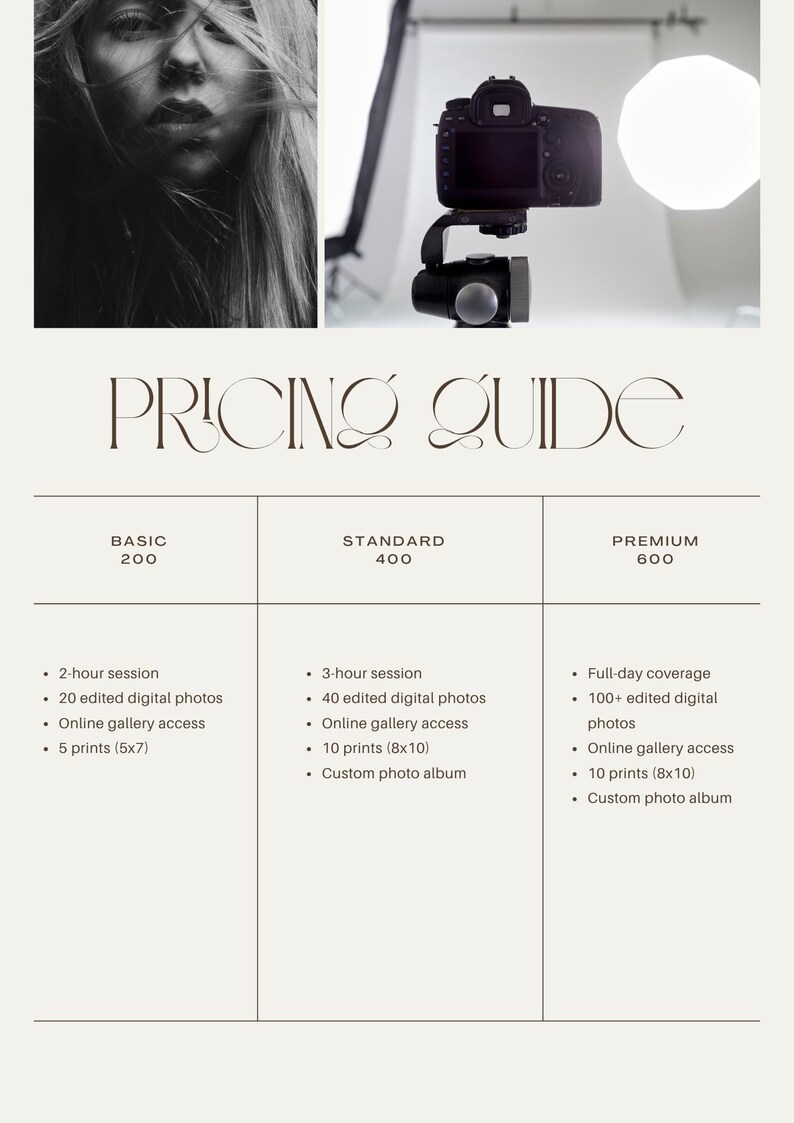 Customisable Service Price Guide Flyer Templates - Etsy