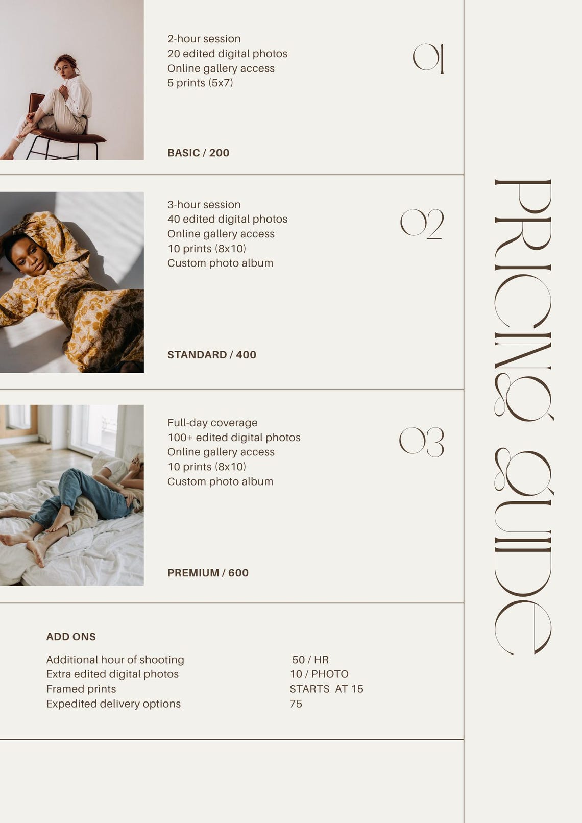 Customisable Service Price Guide Flyer Templates - Etsy