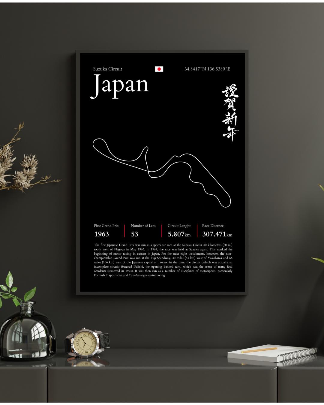 F1 Poster | F1 Circuit Print | Suzuki Circuit | Japanese Grand Prix ...