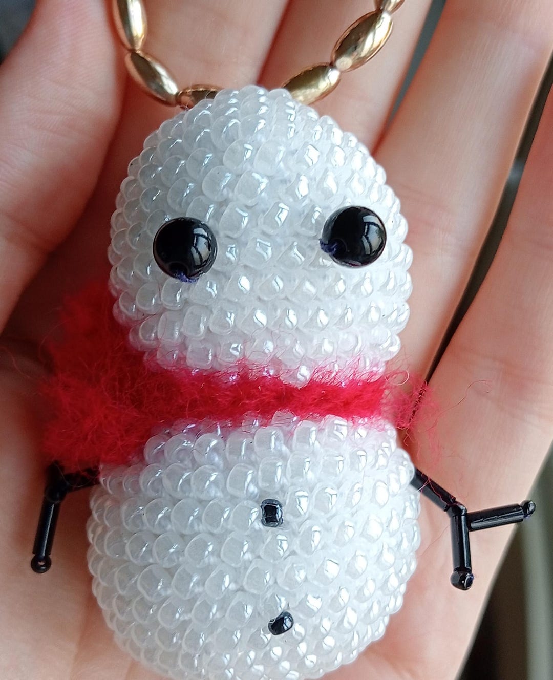 Crochet Beaded Snowman Pattern - Etsy