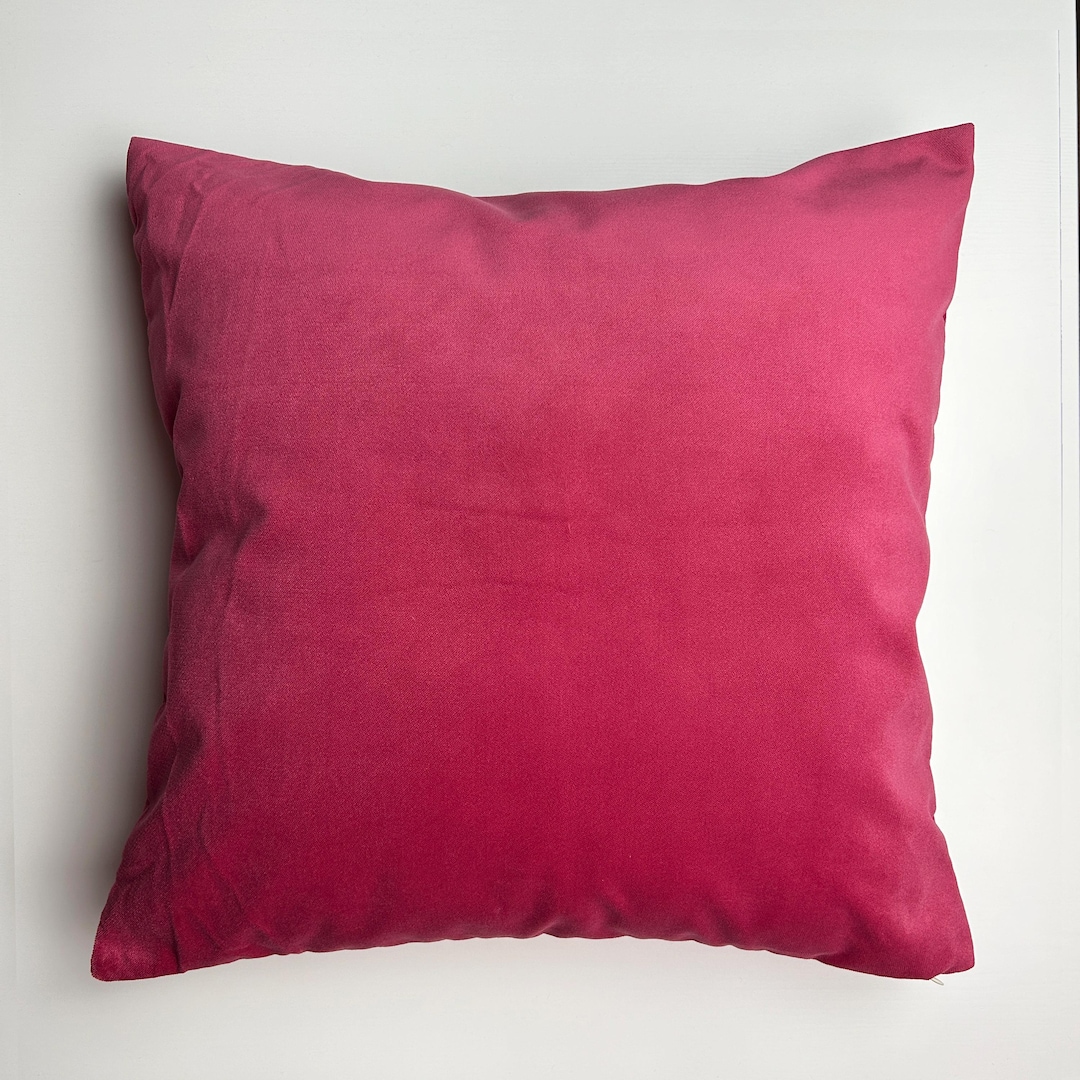 Magenta Throw Pillow Cover, Soft Velvet Fuchsia Cushion, Accent Lumbar ...