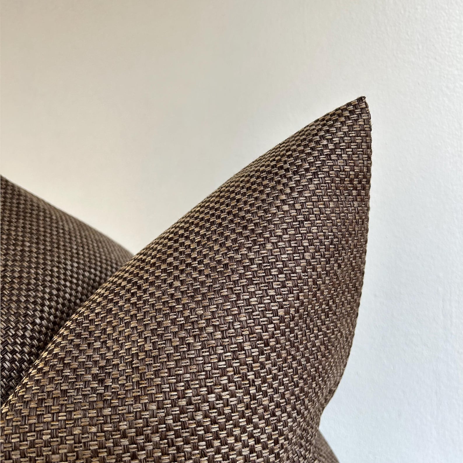 Chocolate Brown and Light Brown Linen Pillow Cover, Basketweave Woven ...