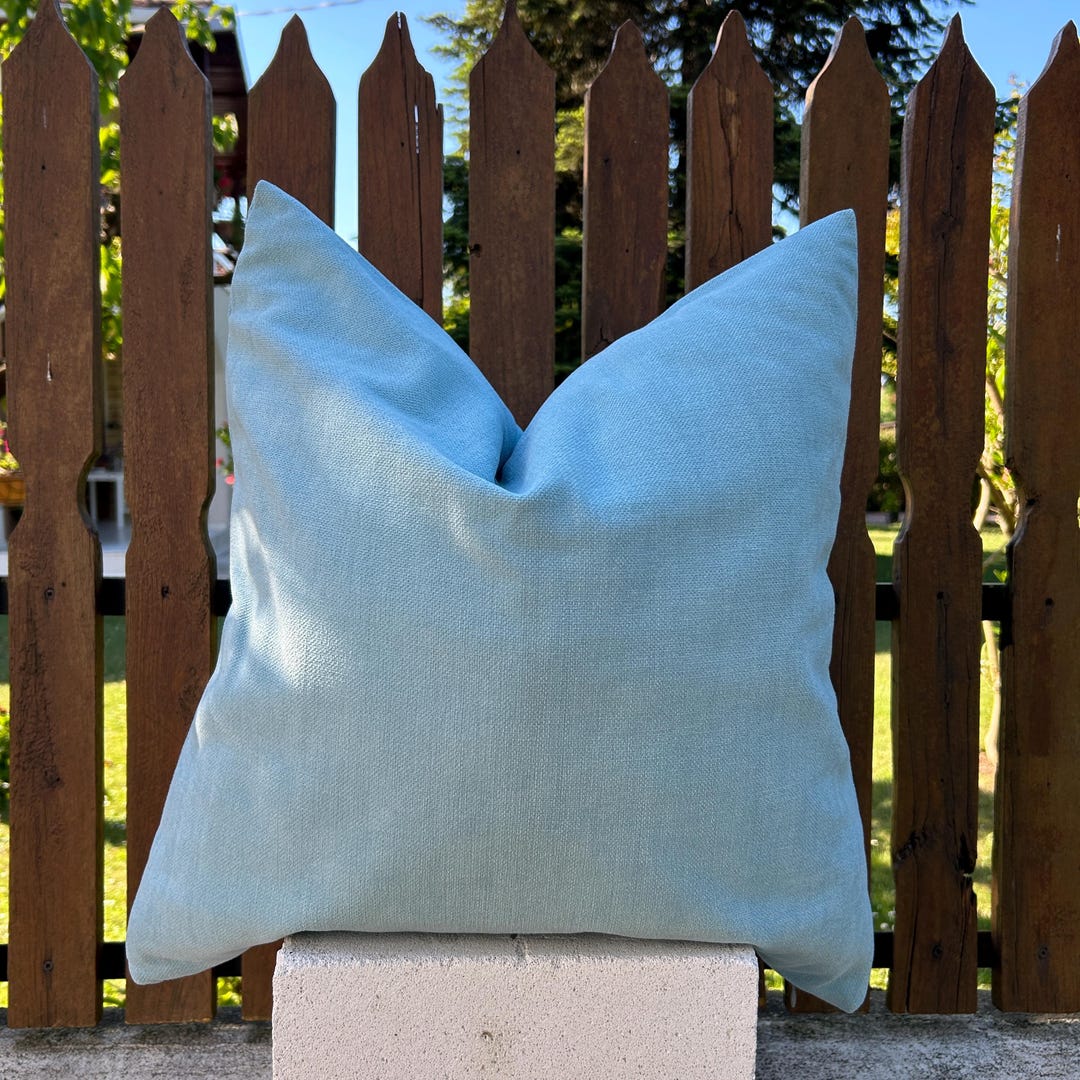 Light Blue Solid Pillow Cover, Baby Blue Decorative Accent Pillow, Sky ...
