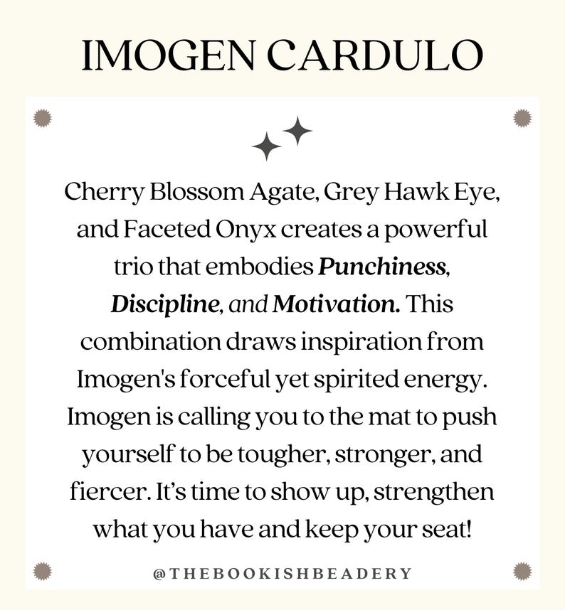 FOURTH WING Imogen Cardulo Inspired Crystal Bracelet | Bookish Energy ...