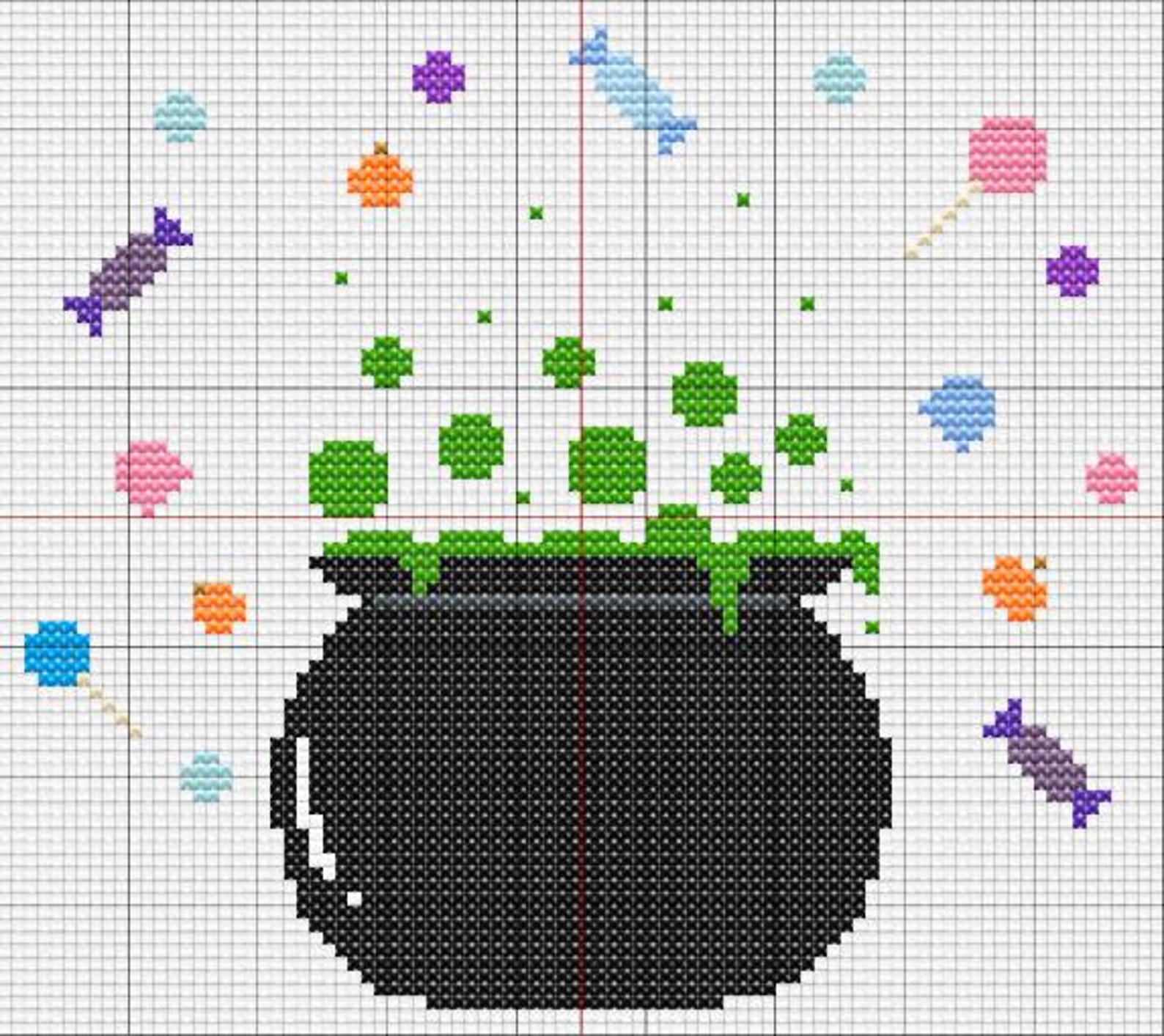 Halloween Bubbling Cauldron Cross Stitch Pattern - PDF PATTERN - Etsy