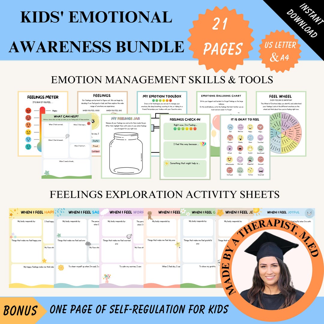 Emotional Support Worksheets, Kids Emotional Awareness Worksheets, Self ...
