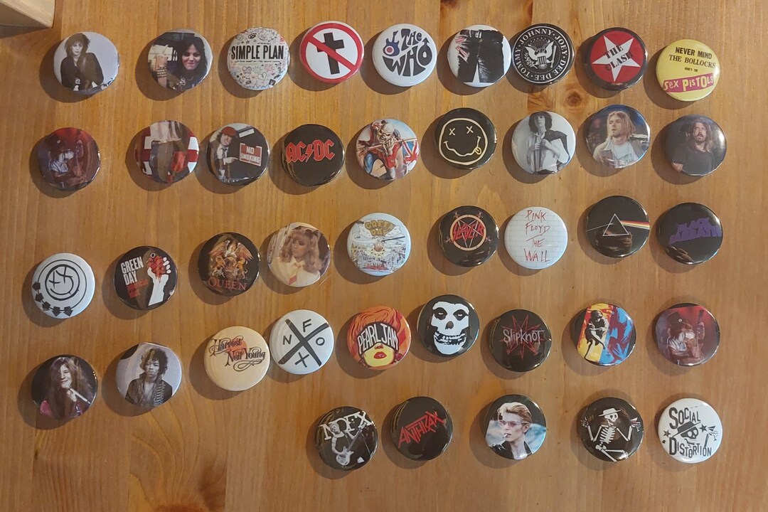 Set of 3 Pin Button Punk Rock Classic Music - Etsy