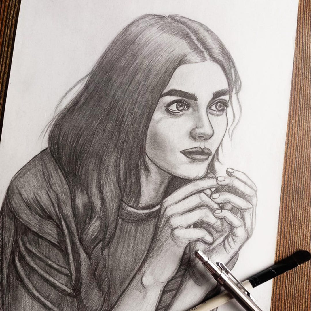 Custom Charcoal Portrait | Hand-drawn Realistic Portrait | Personalized ...