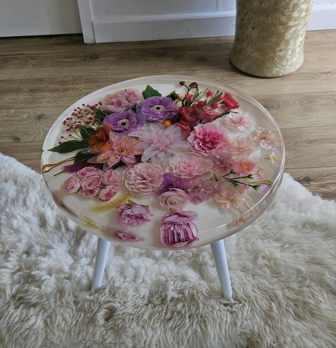 Beistelltisch, Couchtisch, Blumen aus Epoxidharz - Etsy Schweiz