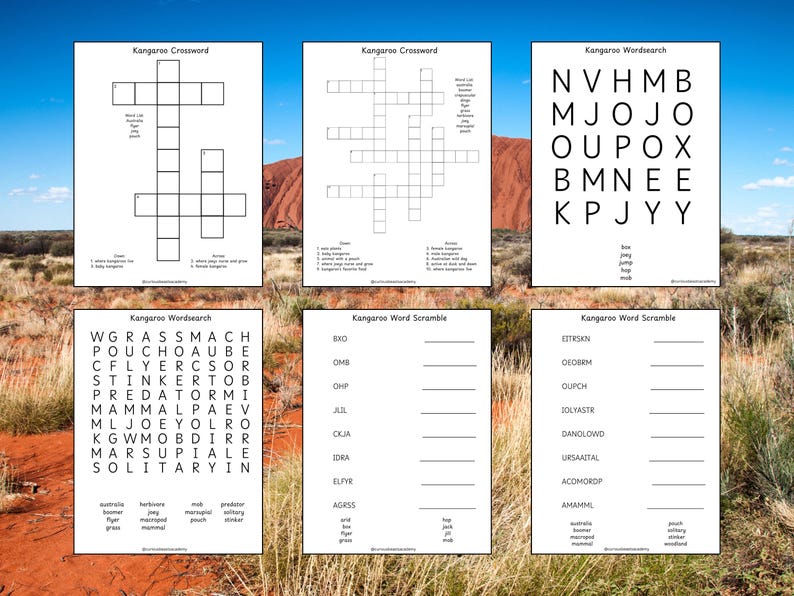 Kangaroo Unit Study for Kids: Fun Learning Printables, Worksheets ...
