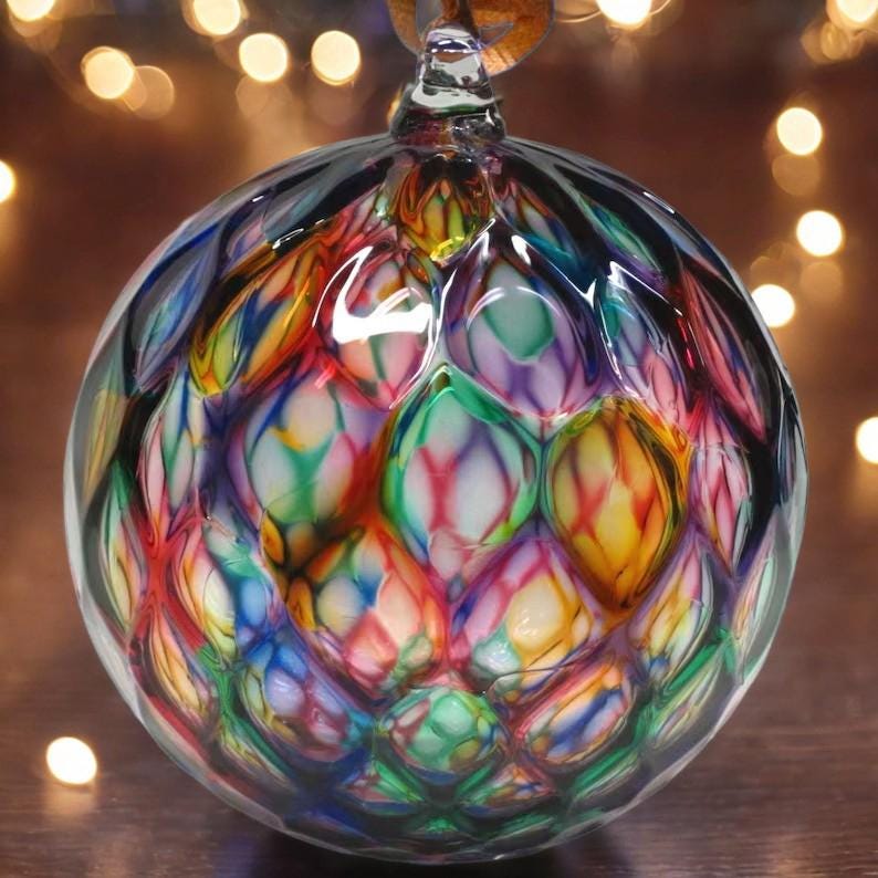 3.5" Diameter Hand Blown Glass Ornament - Christmas Ornaments - Holiday ...
