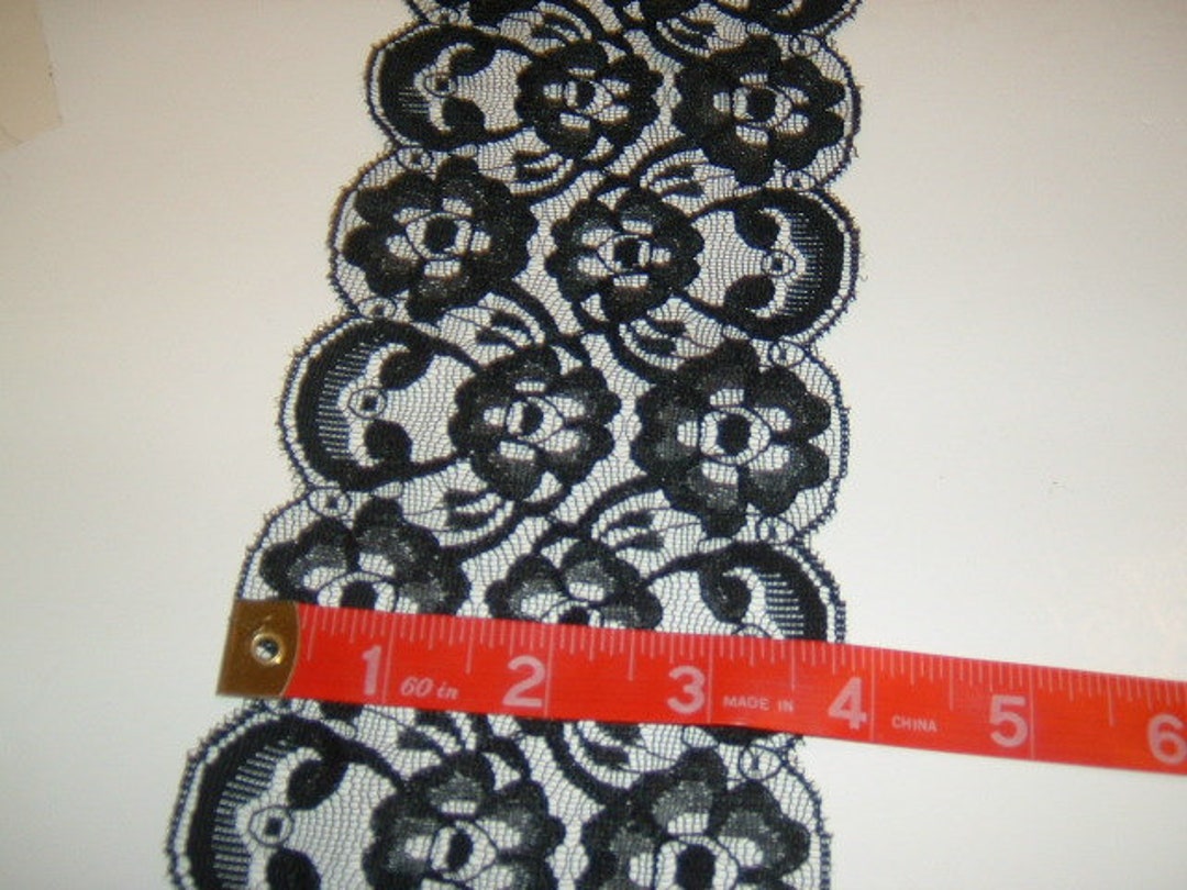 4 Wide Black Galloon Lace Trim 15yds 3372 - Etsy