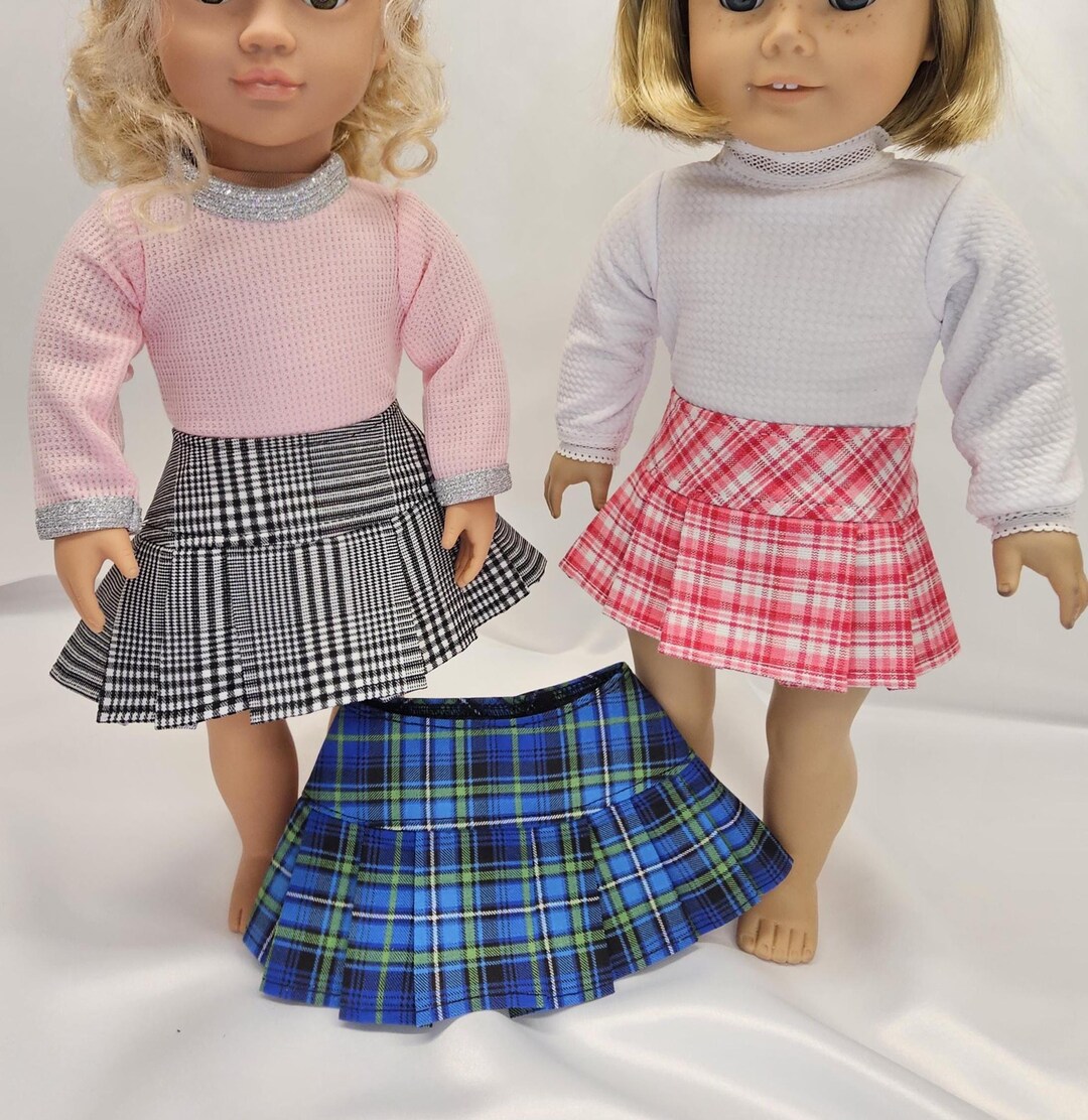 Plaid Doll Skirt, Doll Kilt, Scottish Doll Skirt, Pleated Skirt, Cute ...