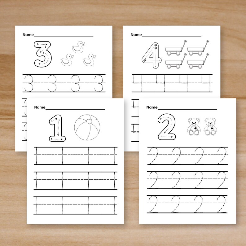 Number Tracing Printable Worksheets for Prek Handwriting Practice ...