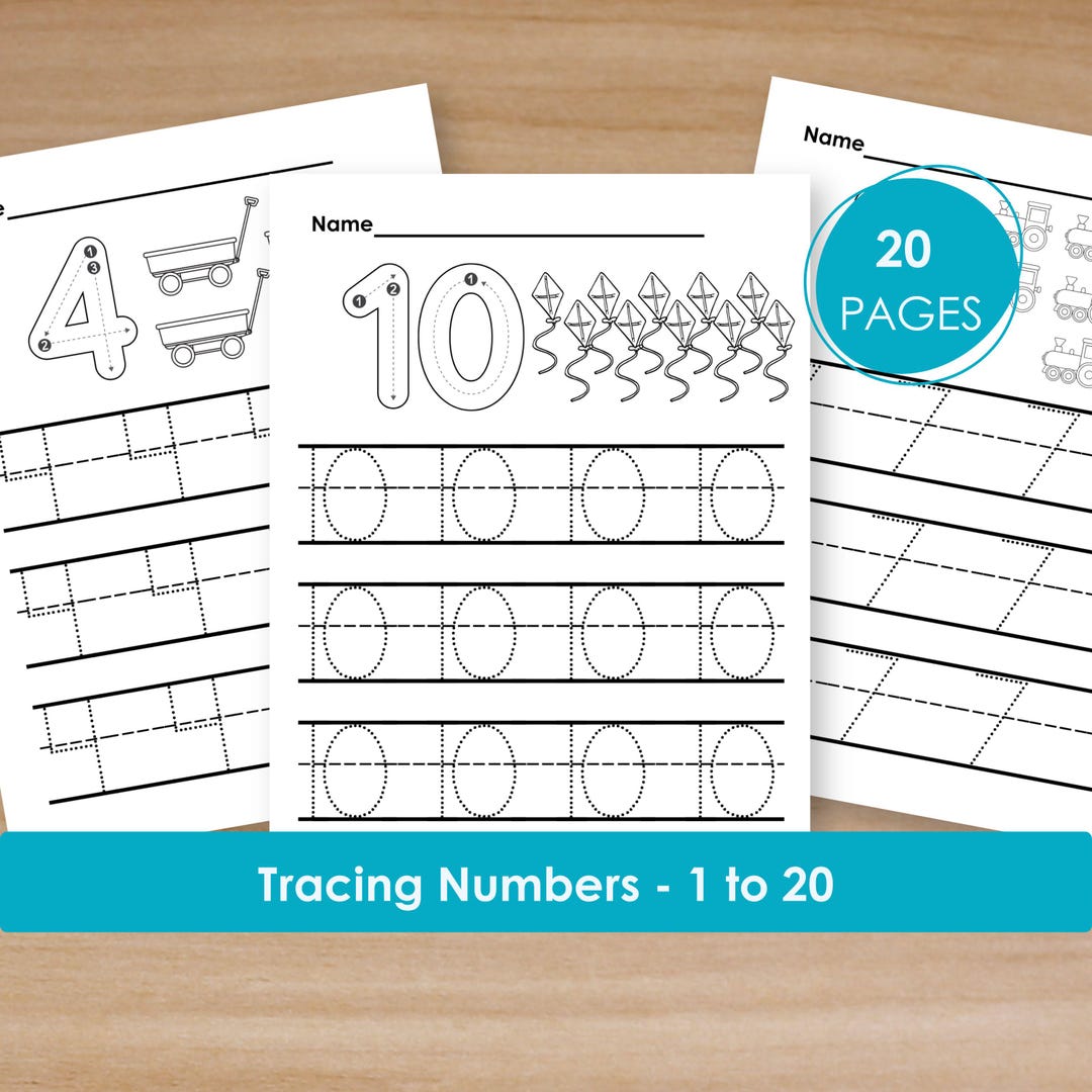 Number Tracing Printable Worksheets for Prek Handwriting Practice ...