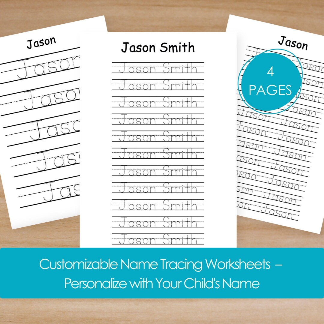 Custom Name Tracing Printable for Kids Practice Writing Worksheet ...