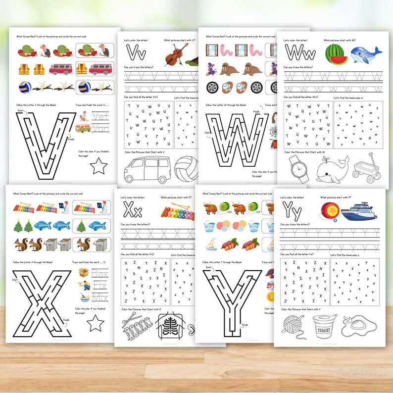 ABC Fun Workbook: A-Z Tracing, Coloring, Mazes (digital Download) Ages ...