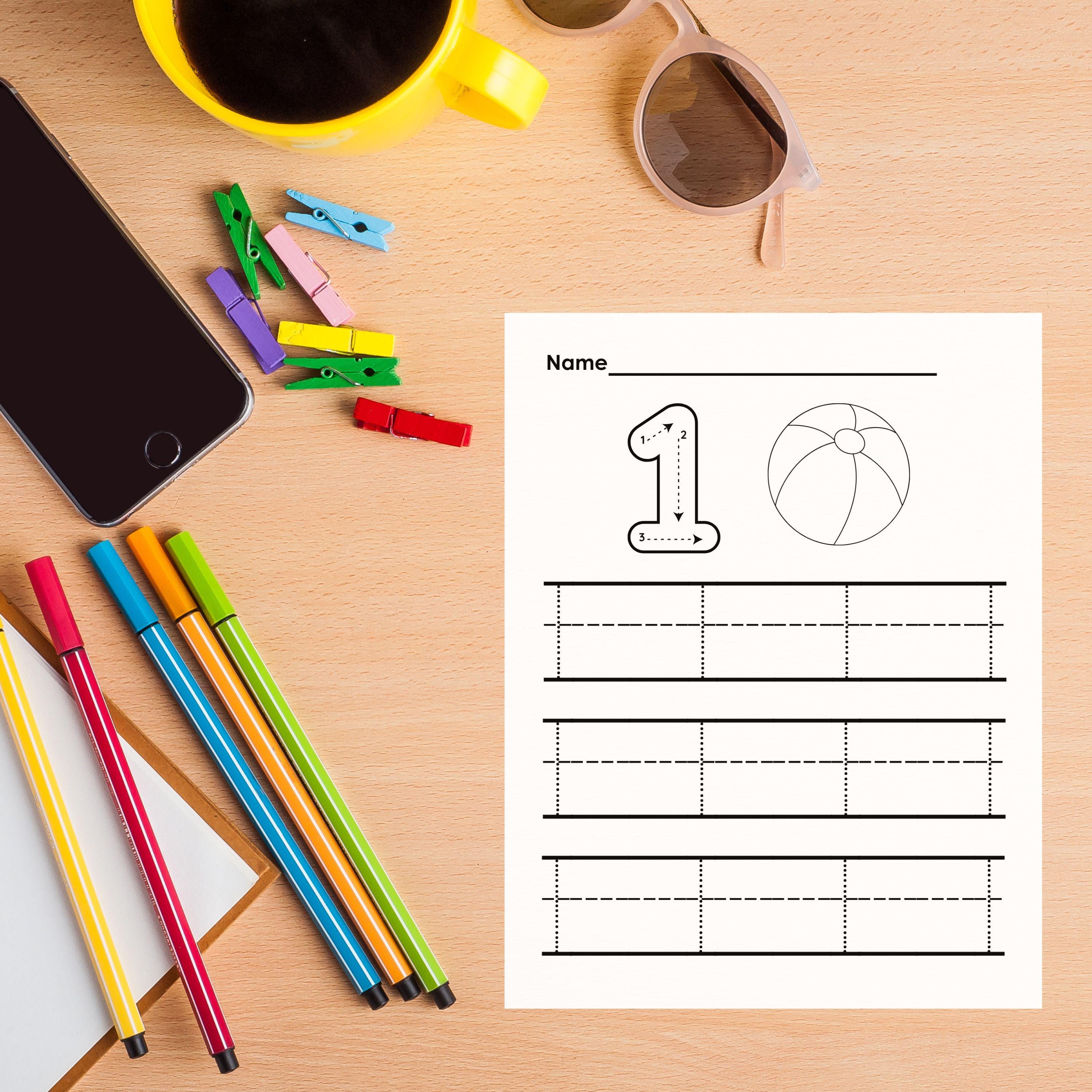 Number Tracing Printable Worksheets for Prek Handwriting Practice ...