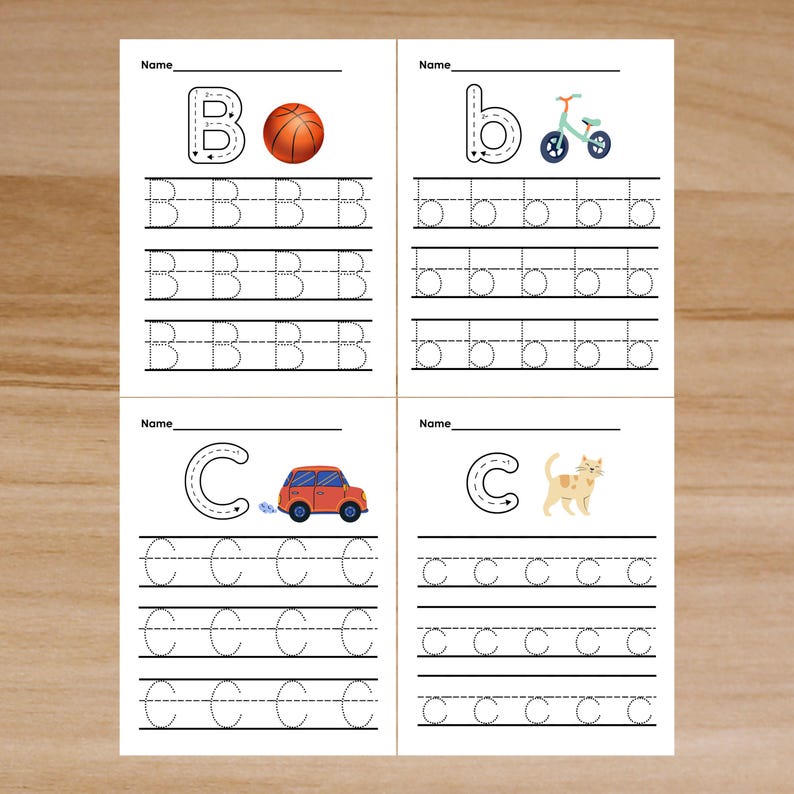 Tracing Letters Handwriting Activity Worksheets for Kids Trace and ...