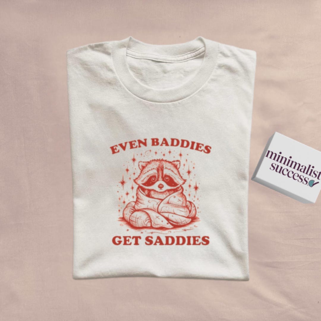 Even Baddies Get Saddies Vintage Style Shirt, Retro Cartoon T Shirt ...