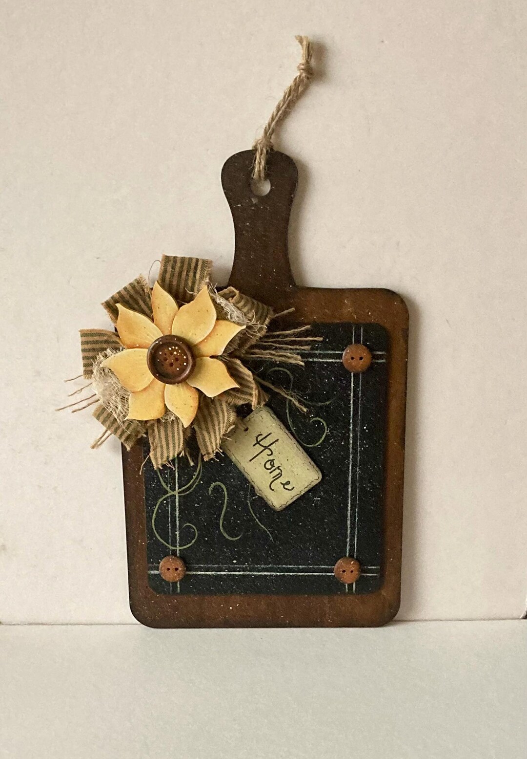 Cutting Board Wall Hanging, Kitchen Decor With Yellow Sunflower and ...