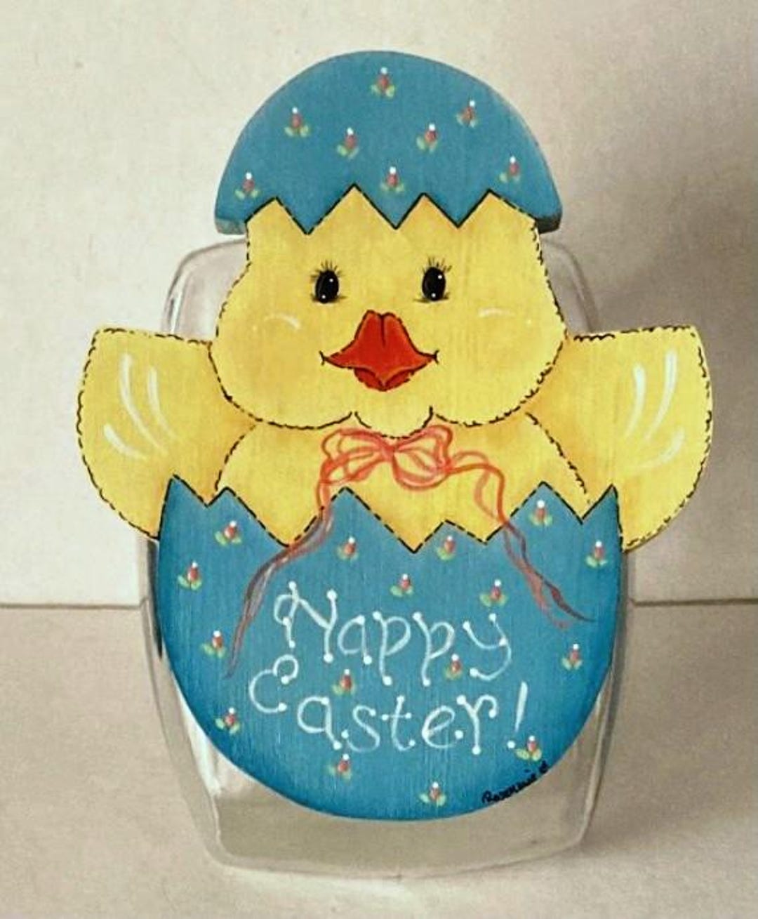 Happy Easter CANDY Jar Lid, Chick Small Glass Jar Lid, Easter Decor ...
