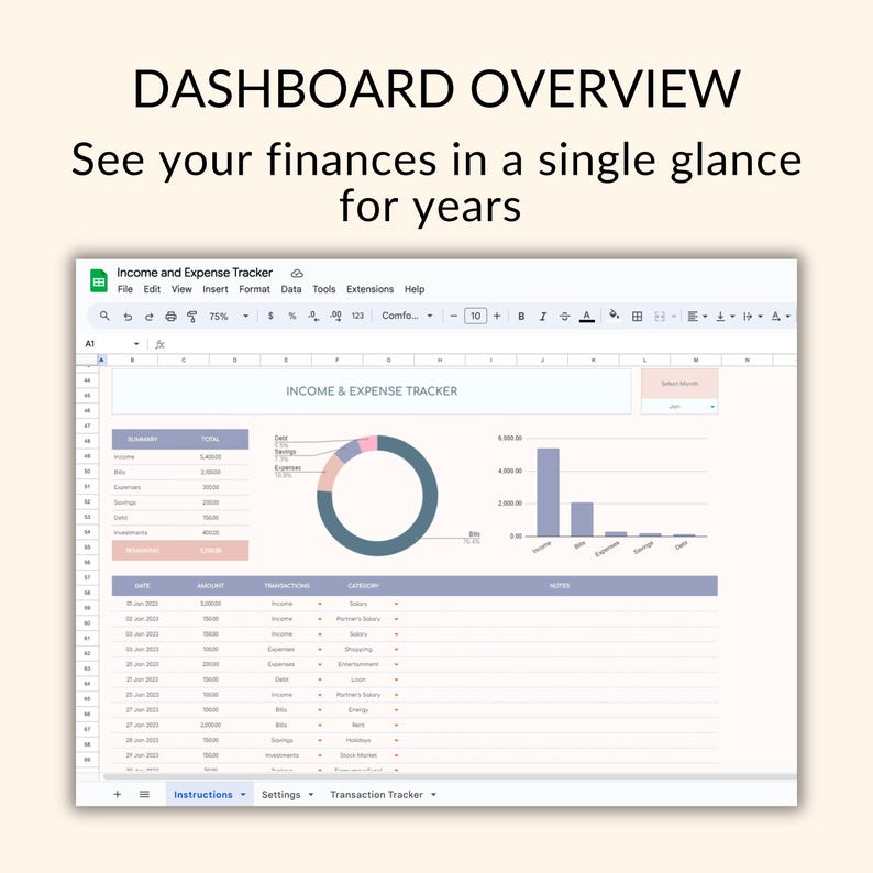 Income Expense Tracker, Spreadsheet Excel Spending Tracker, Income ...