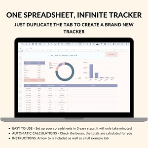 Income Expense Tracker, Spreadsheet Excel Spending Tracker, Income ...