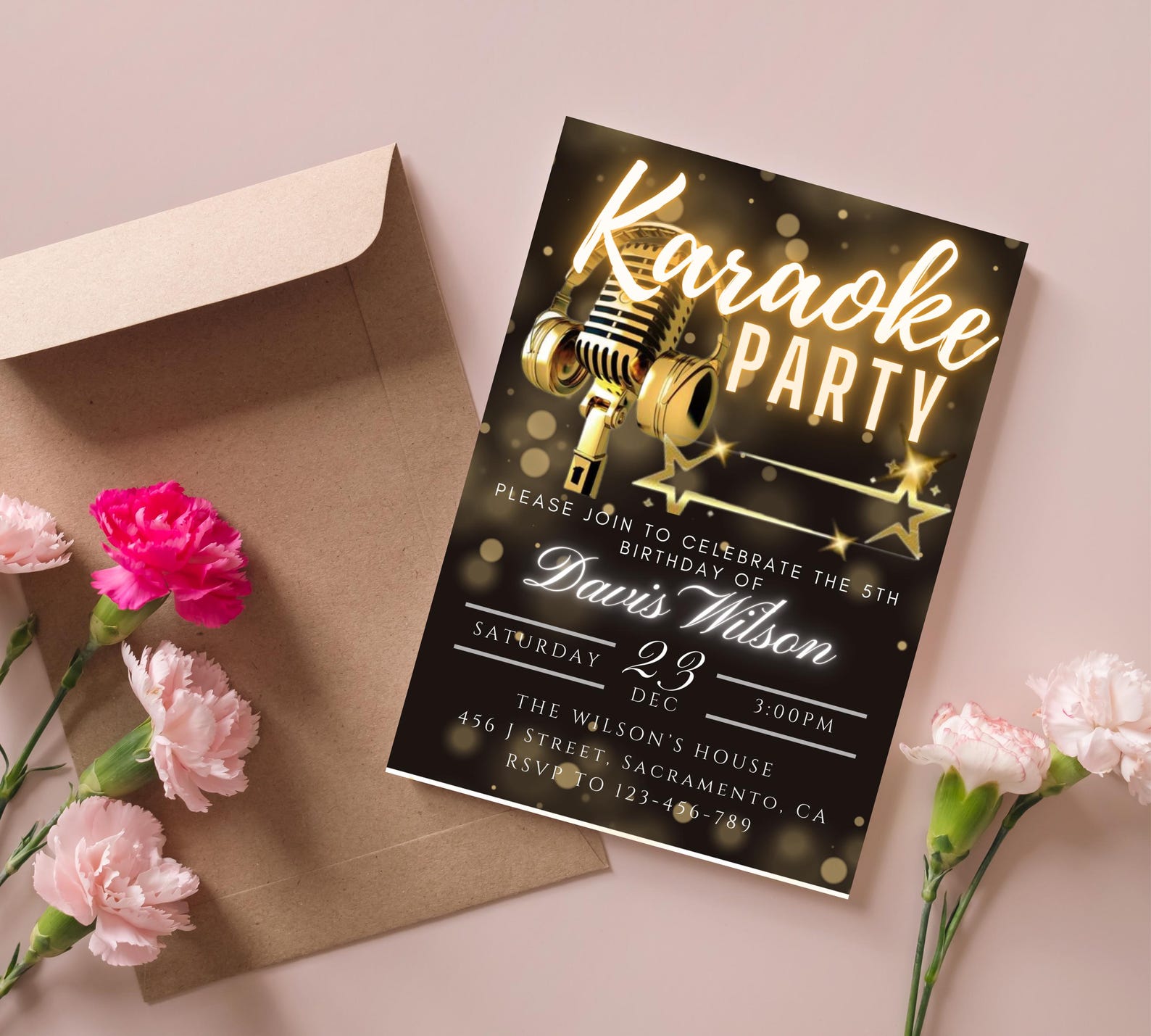 Karaoke Birthday Party Invitation, Singing, Music Birthday Party Invite ...