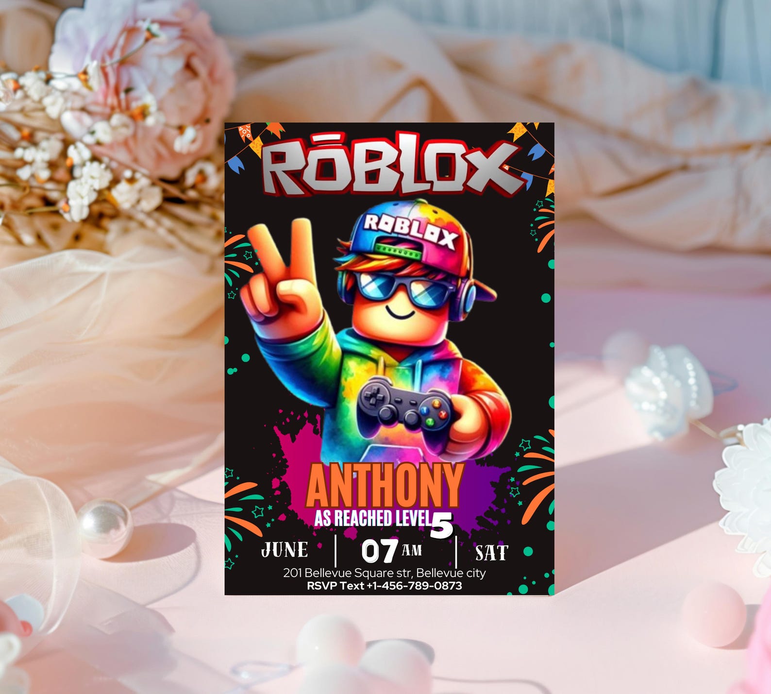 Editable Roblox Invitation, Roblox Invite, Gamer Party Invite, Roblox ...