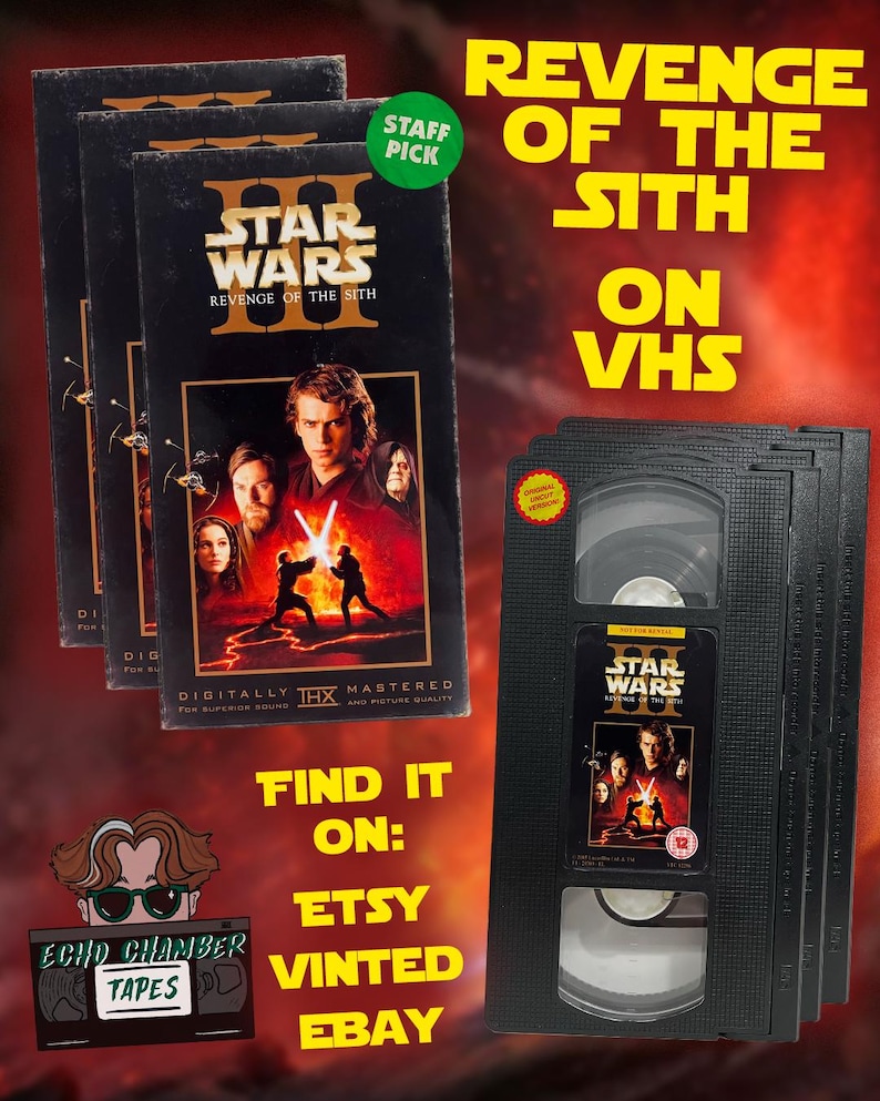 Star Wars: Revenge of the Sith VHS Prop, Retro Movie Memorabilia - Etsy