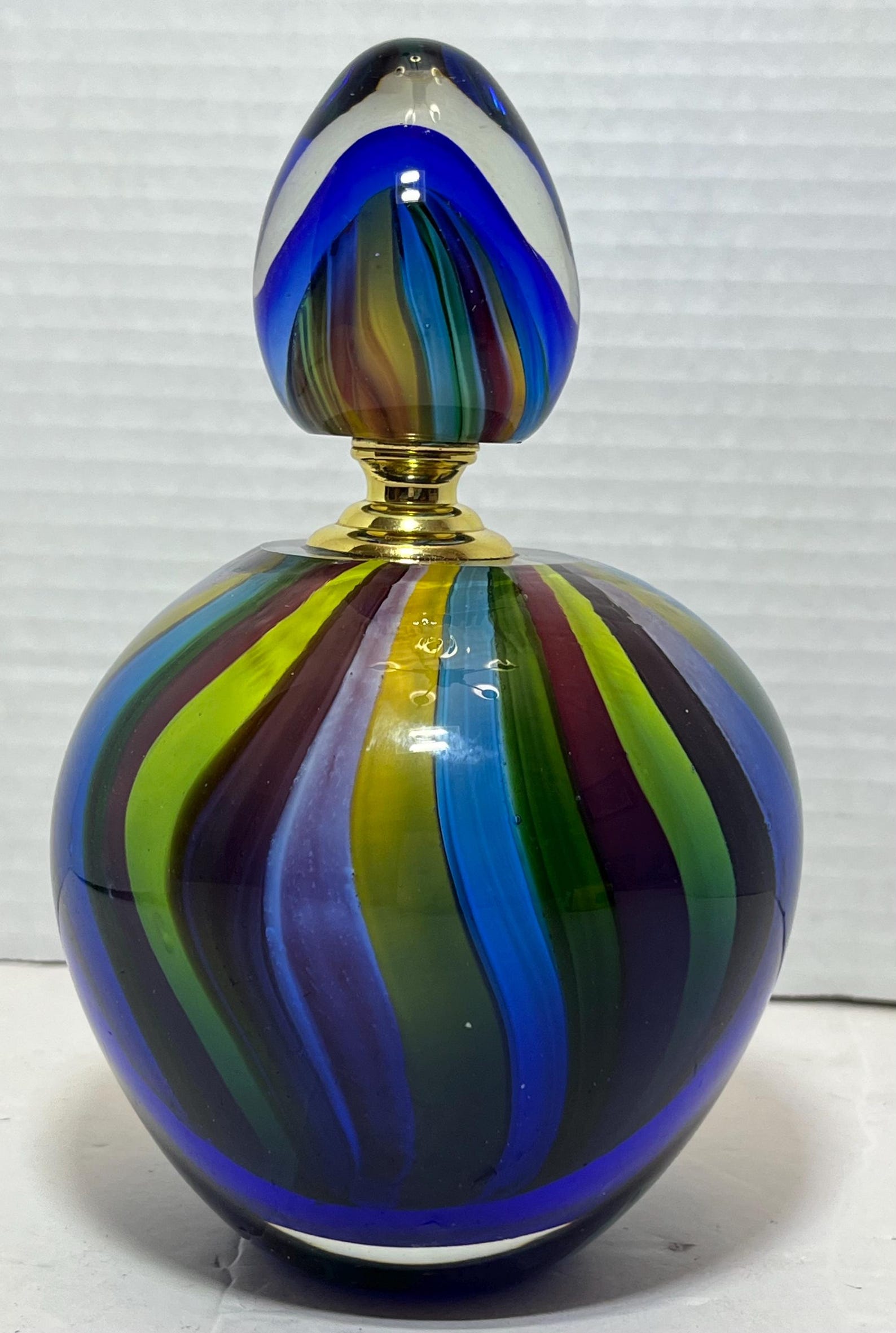 Vintage 1990’s Badash Murano Style Rainbow Perfume Bottle Art Glass 7 ...