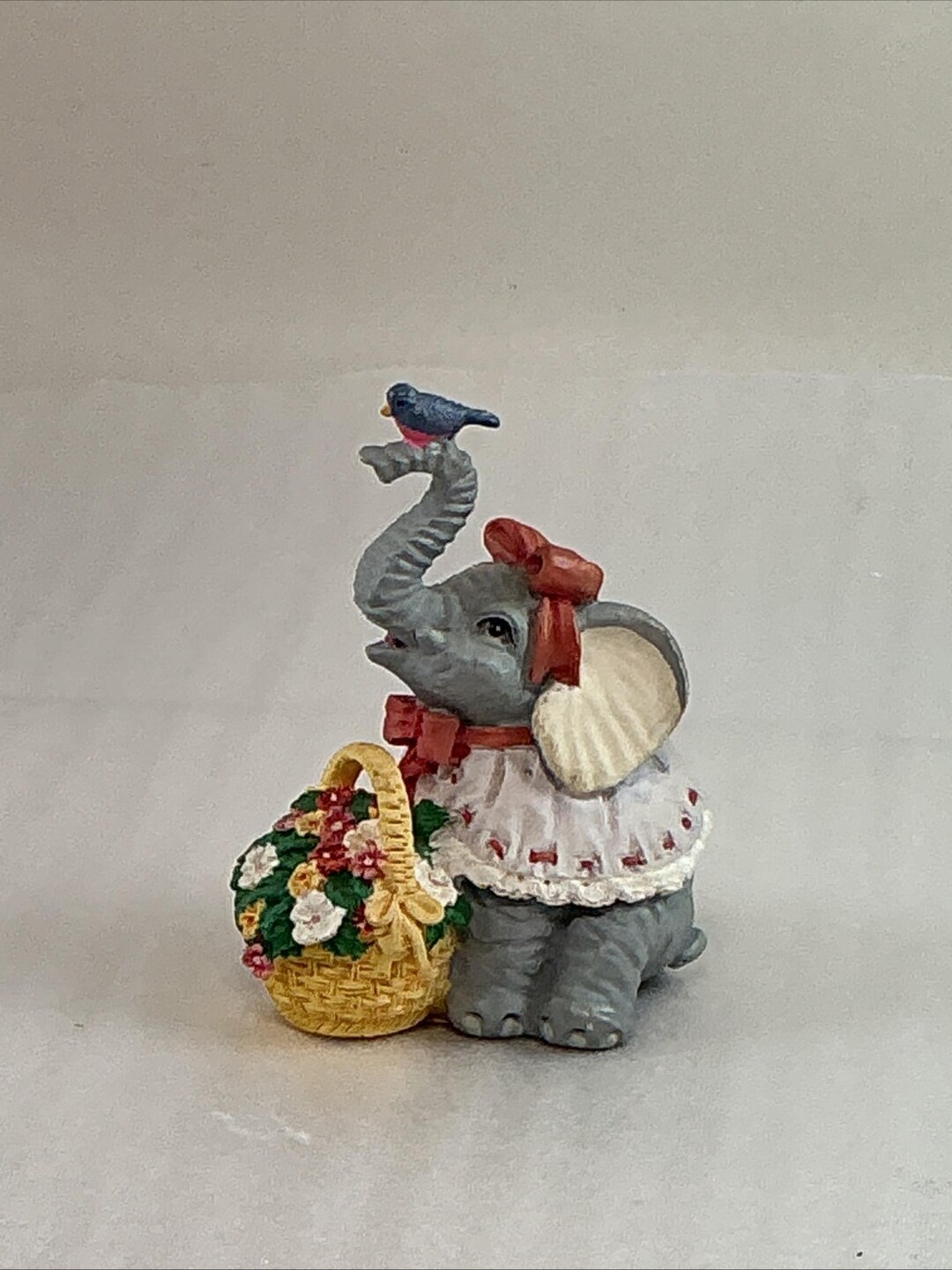 Vintage 1996 Hamilton Collection Luckyphants Elephant W/basket of ...