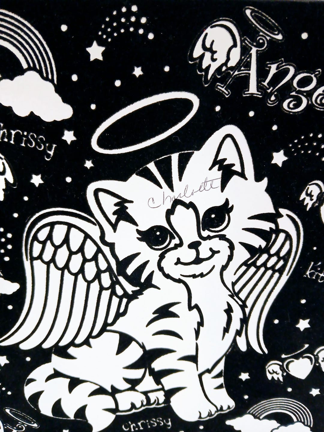 Vintage 2004 Lisa Frank, Angel Chrissy Cat, Velvet Fronted 2 Pocket ...