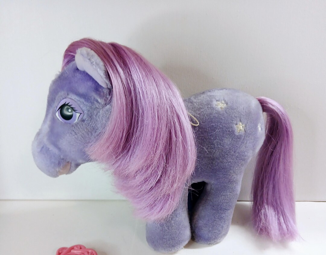 Vintage 1983 Hasbro Softies, My Little Pony Blossom Purple Plush Pony ...