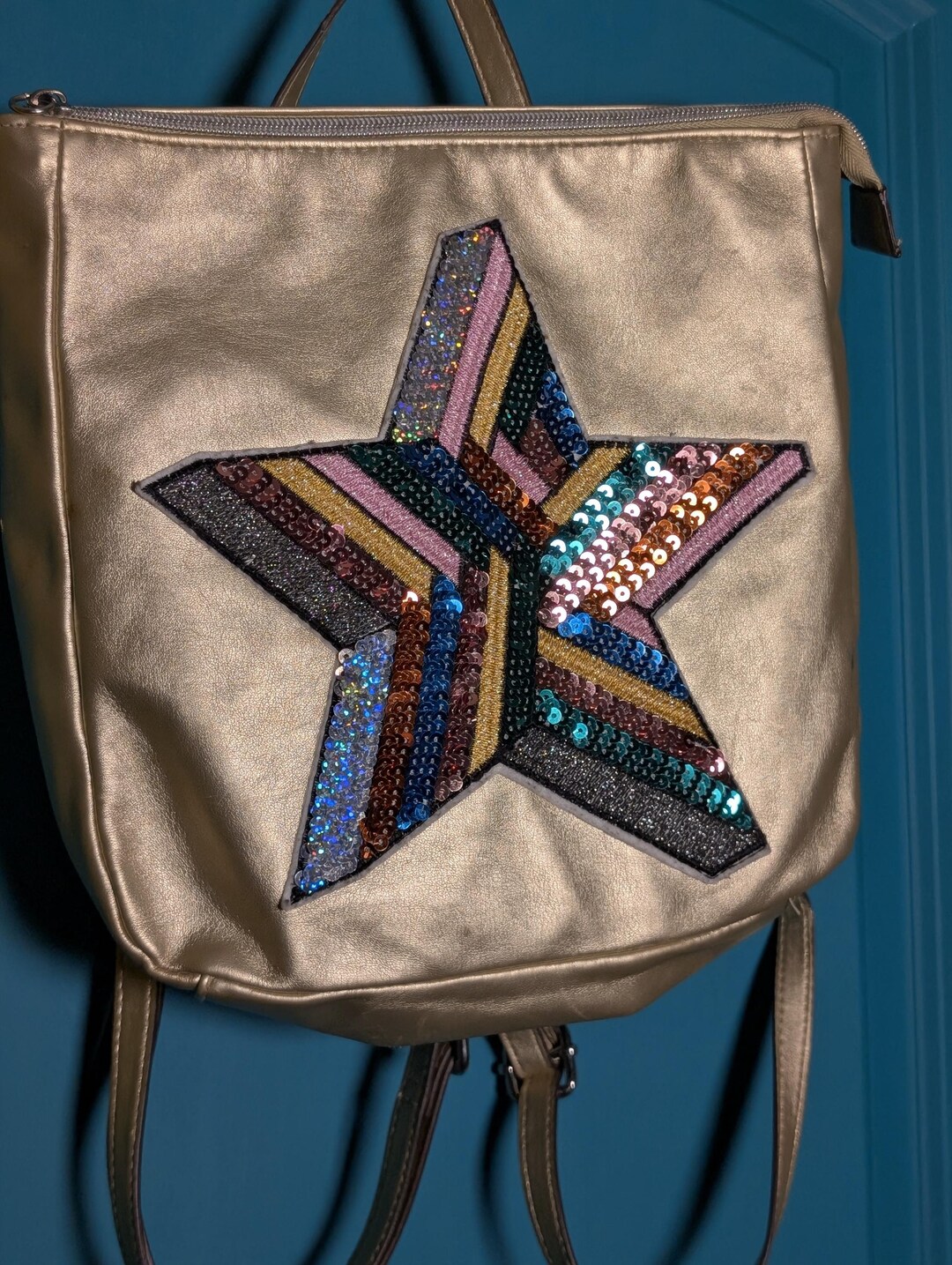Rockstar Glam: Sequin Star Gold Backpack Purse - Etsy